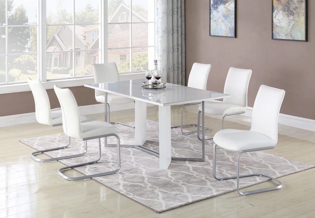 7 Piece Taylor White Rectangular Dining Table Set