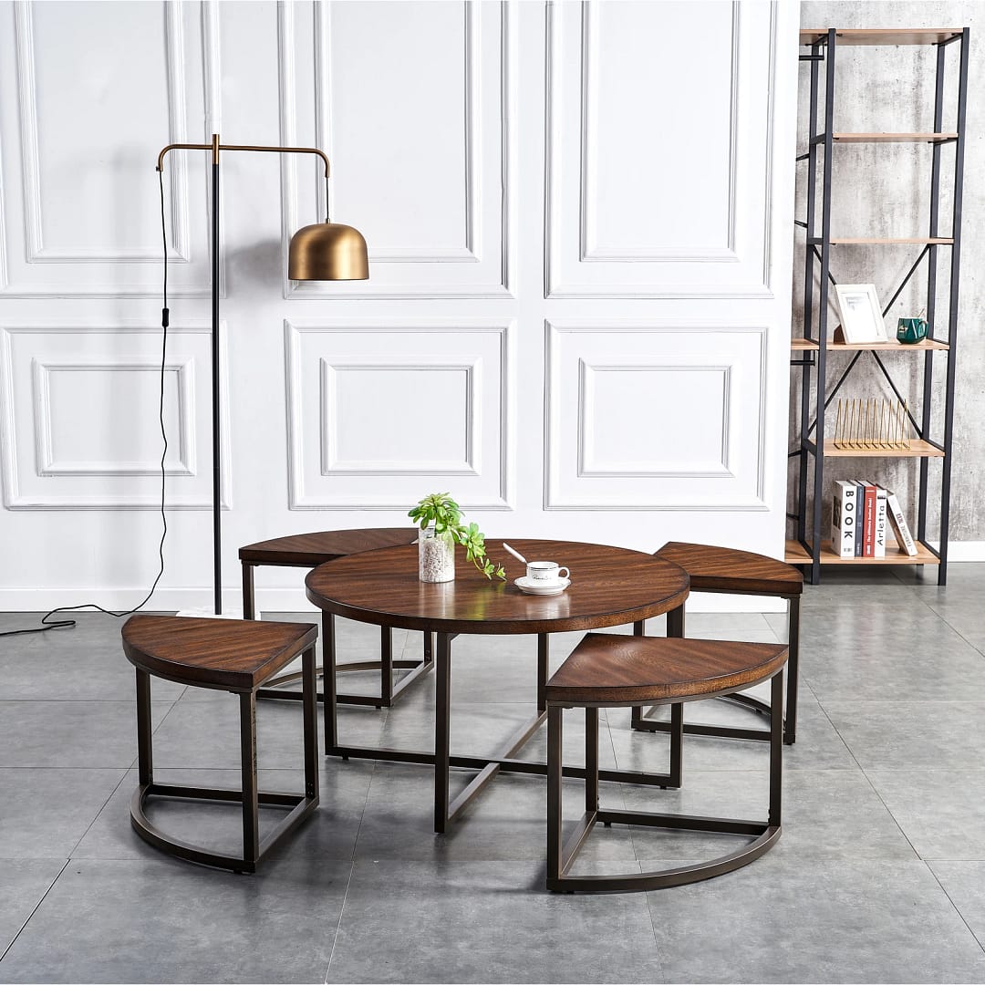 5 Piece Costco Round Nesting Coffee Table Set