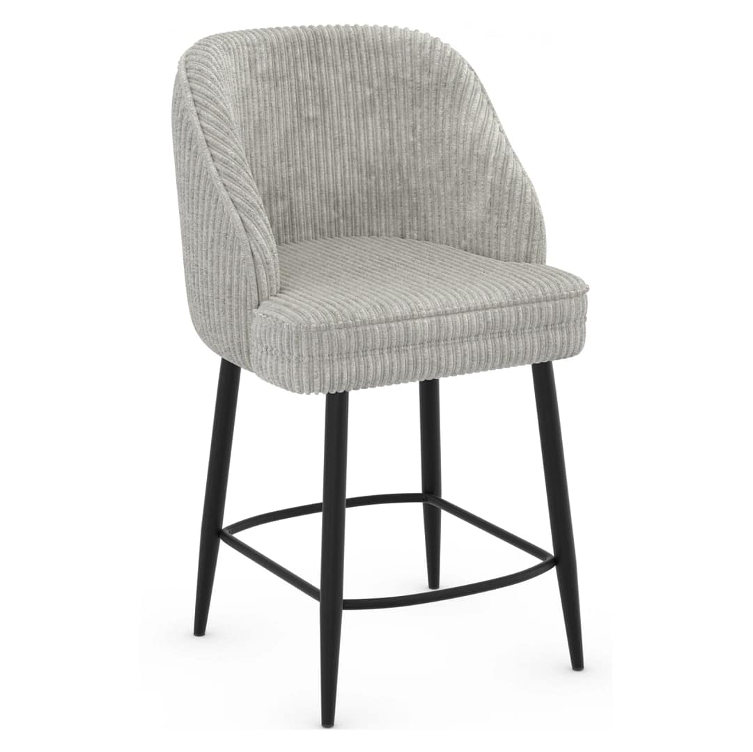 Allegra Grey Linen Bar Chair with Back